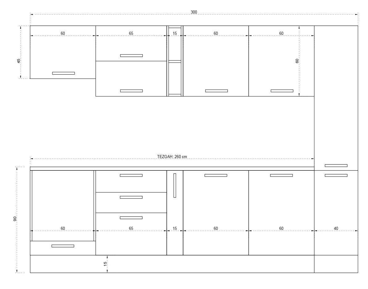 K027 - KITCHEN CABINET 300 CM