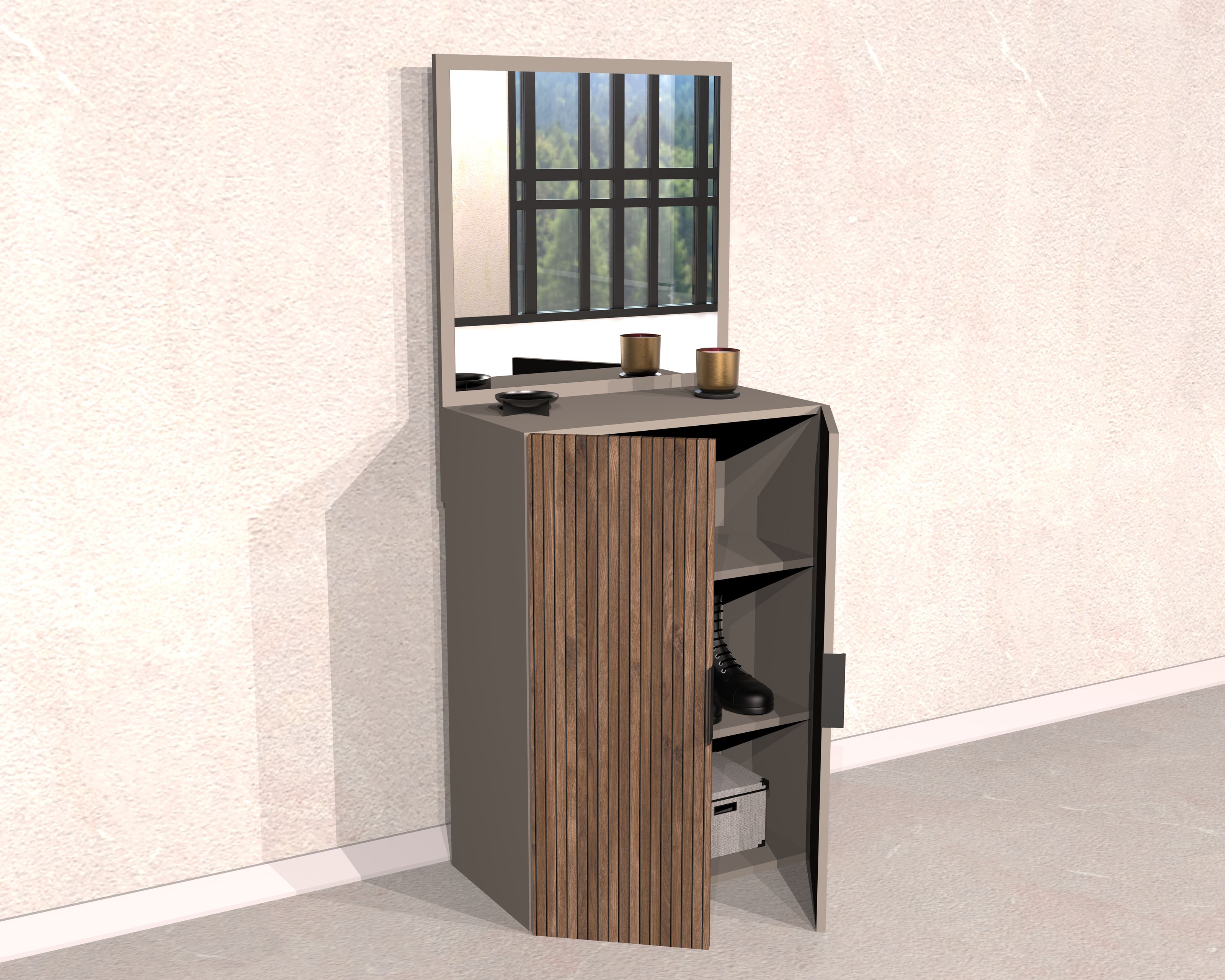 MONA MIRRORED SHOE CABINET - ALN